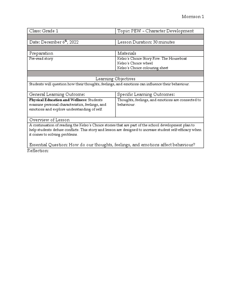 Kelsos Choice 2022 | Download Free PDF | Thought | Emotions