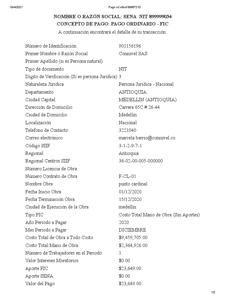 Pago Ecollect 69867210 PDF | PDF | Industrias de servicio