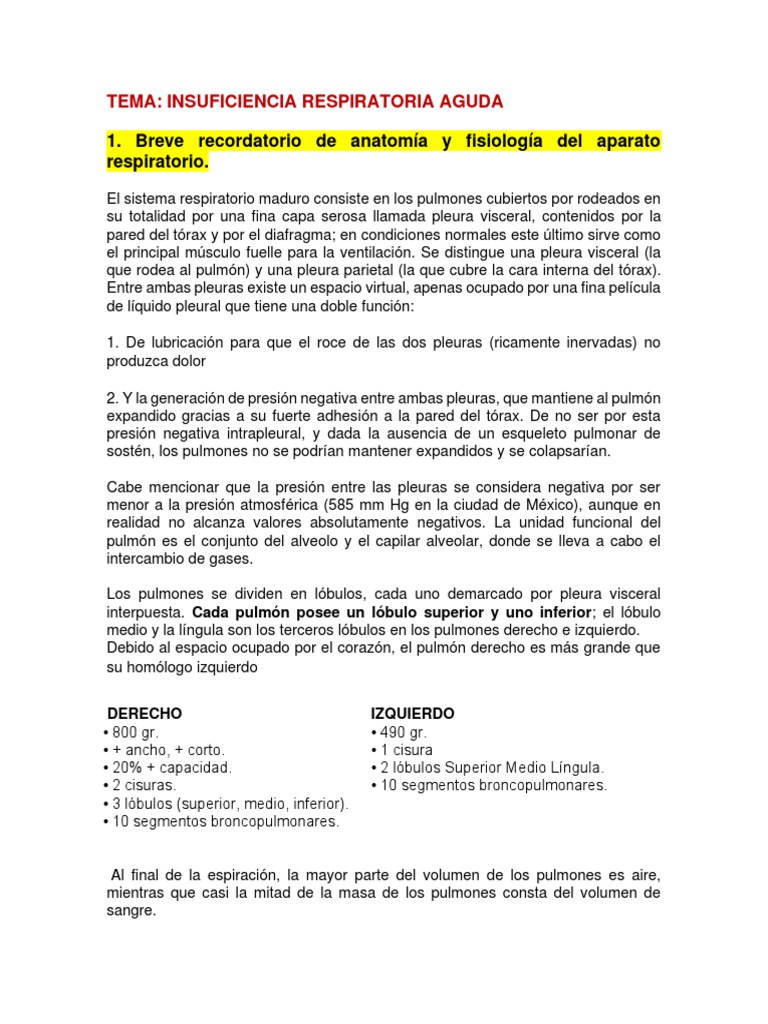 Sindrome de Insuficiencia Respiratoria Aguda. | PDF