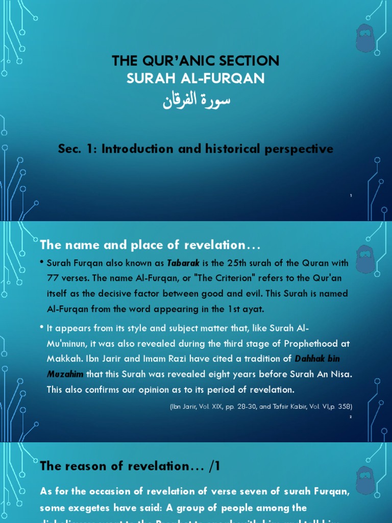 Surah Al Furqan | PDF | Surah | Quran