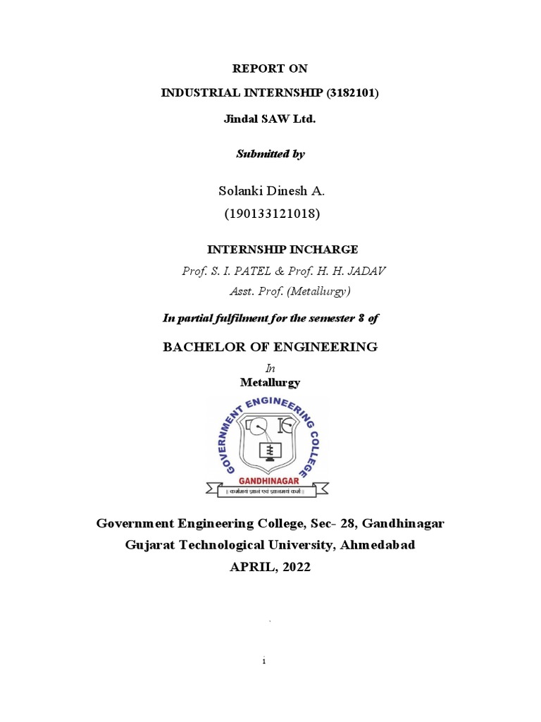 Shubham+Report Abcdpdf PDF To Word | PDF | Blast Furnace | Metals