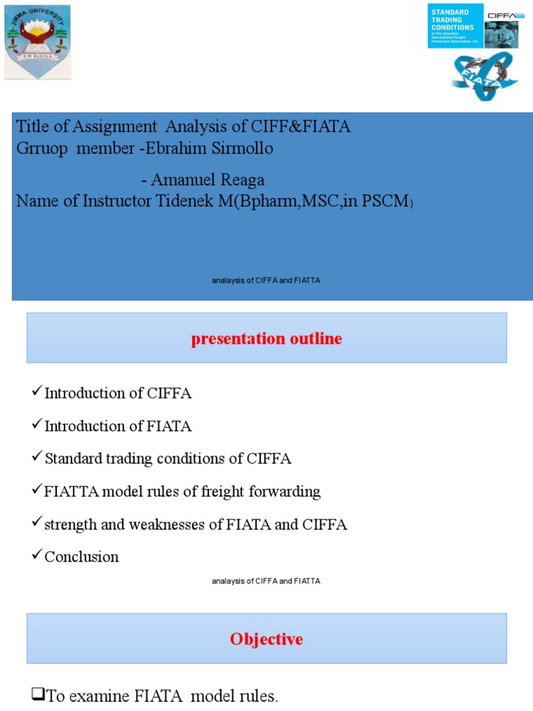 CIFFA and FIATA Overview Analysis | PDF | Legal Liability | Cargo