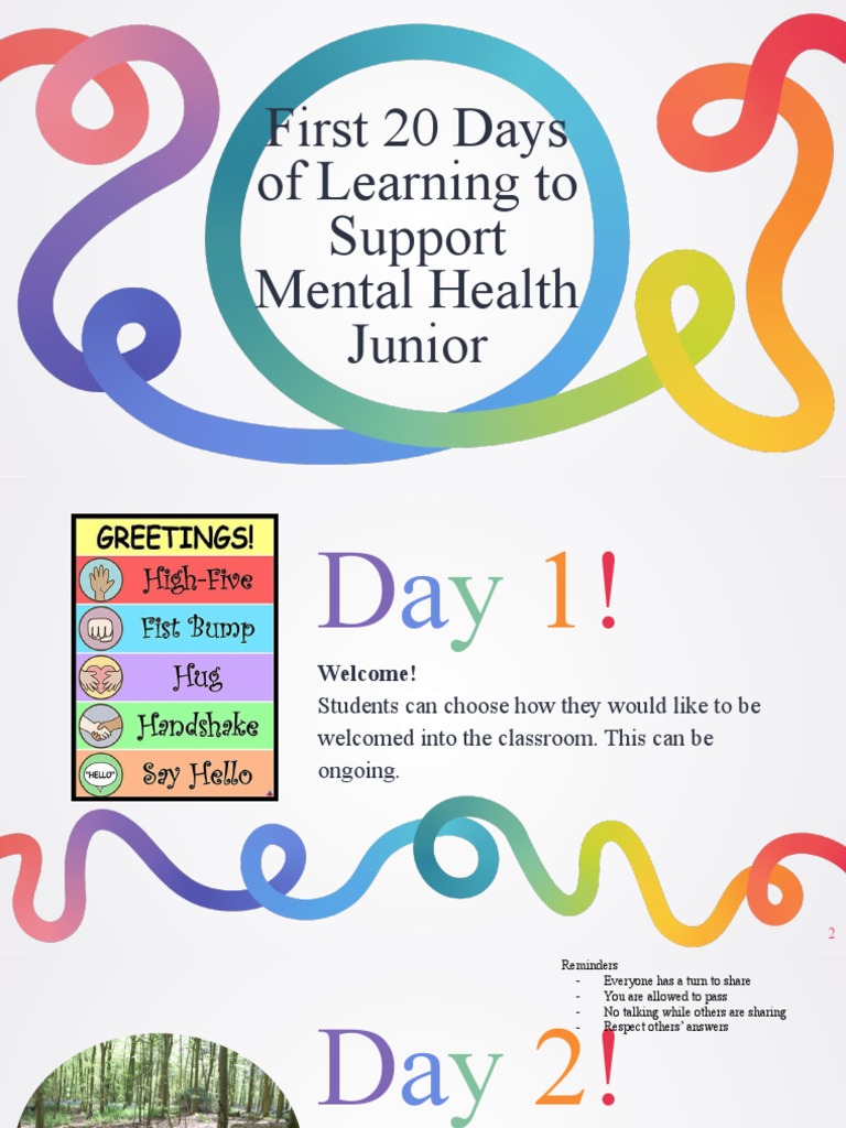 Junior First 20 Days To Support Mental Health - Culminating | PDF ...