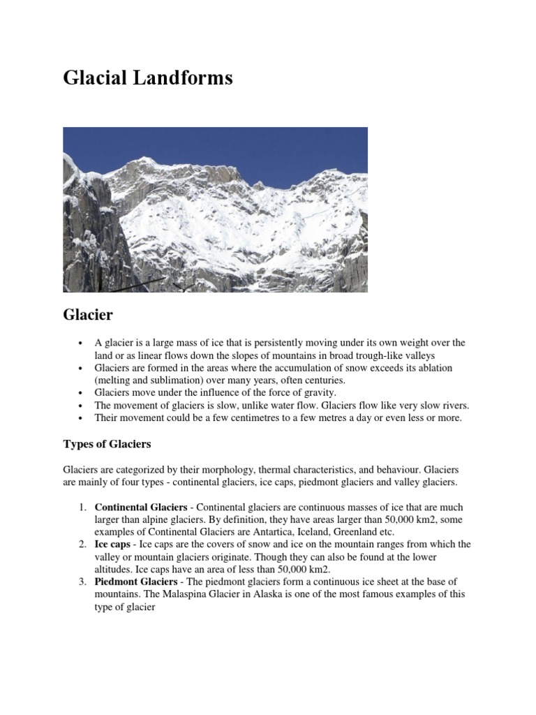 Glacial Landforms-1 | PDF | Glacier | Valley
