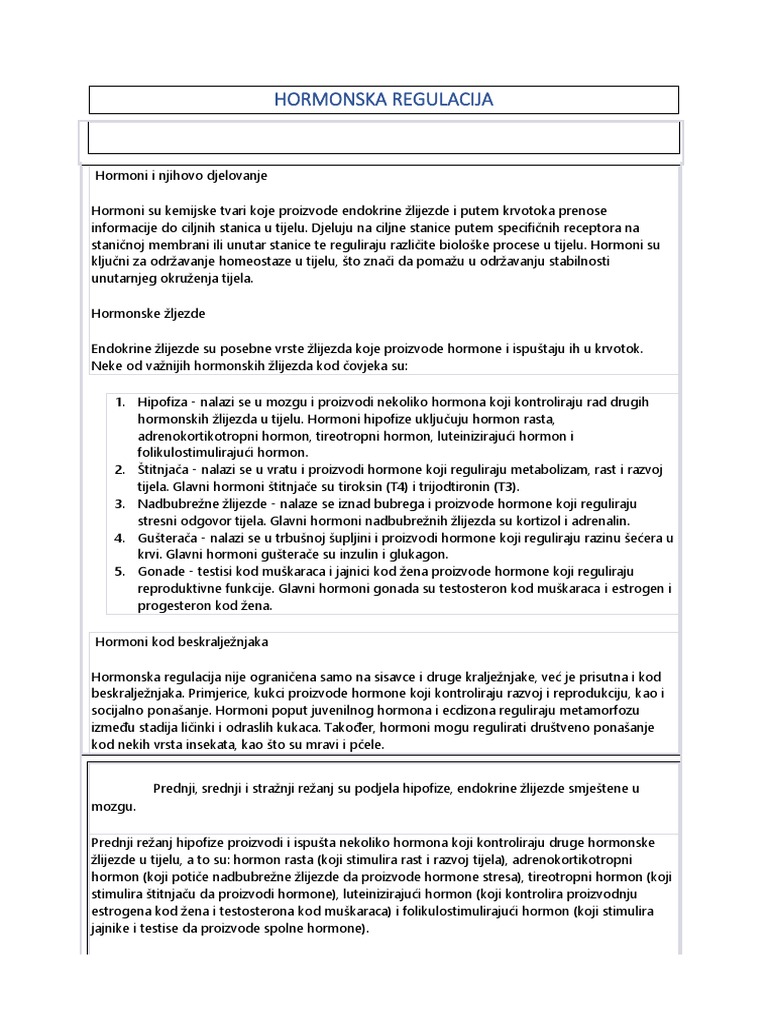 Hormonska Regulacija | PDF