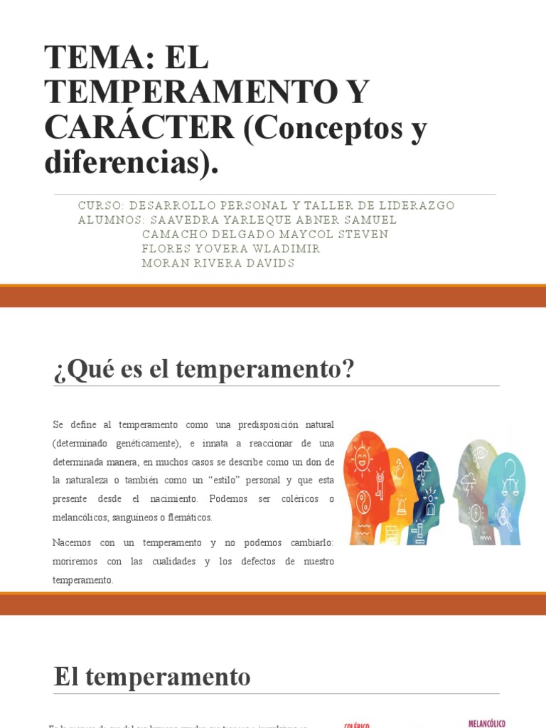 Temperamento y Carácter: Diferencias Clave | PDF | Temperamento ...
