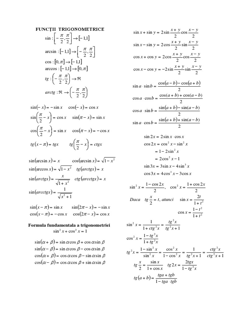 Formules des fonctions trigonométriques | PDF | Groupe de Lie | Rotation