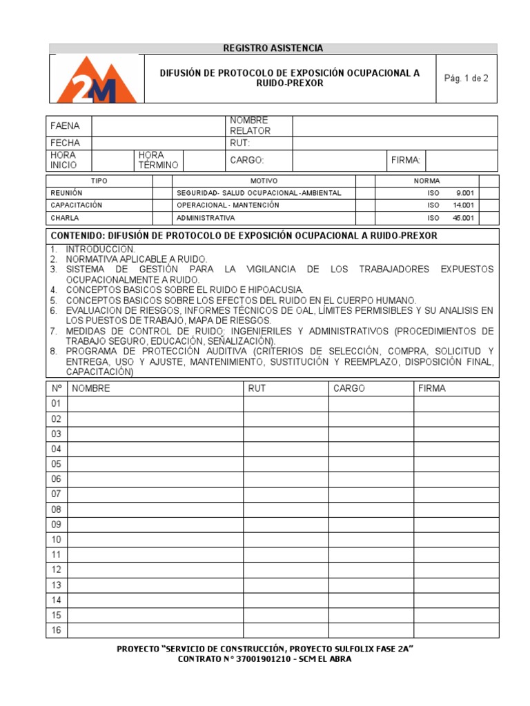 Protocolo de Exposición a Ruido-PREXOR | PDF