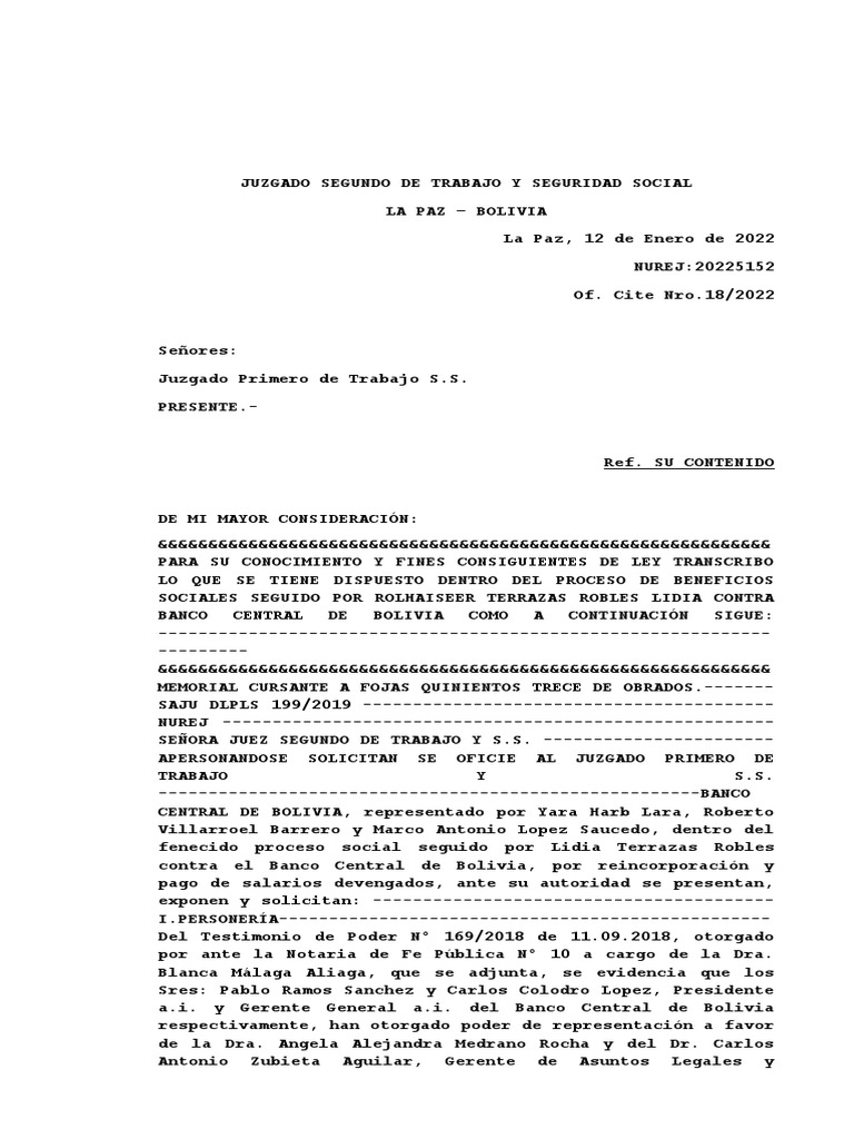 Oficio Beneficio Social | PDF