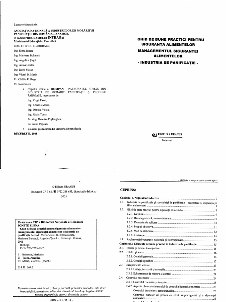 Ghid de Bune Practici in Industria de Panificatie | PDF