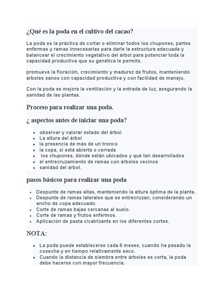 boceto eca poda.docx | PDF | Arboles | Plantas