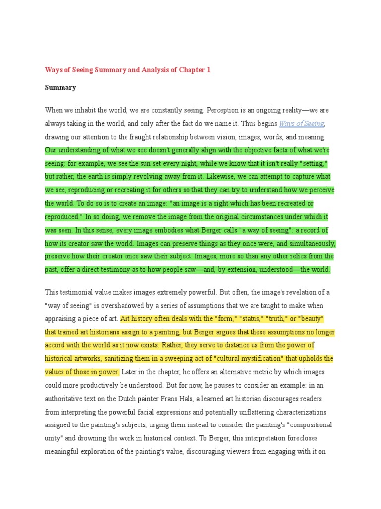 Ways of Seeing Summary and Analysis | PDF | Nudity | Paintings