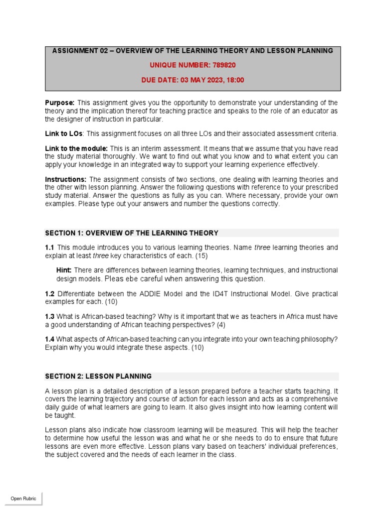 Isc3701-Assignment-01 03 2023 PDF | Download Free PDF | Lesson Plan ... Isc3701-Assignment-01 03 2023 PDF | Download Free PDF | Lesson Plan ...