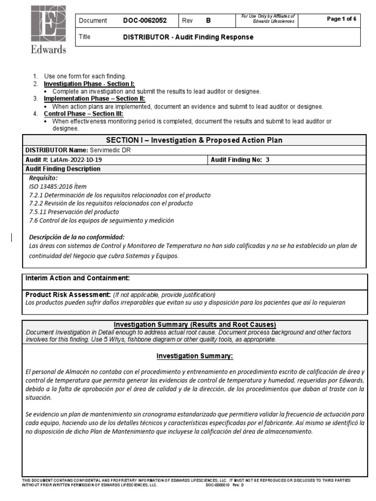 1 - N03 - SECTION I - Investigation & Proposed Action Plan PDF | PDF