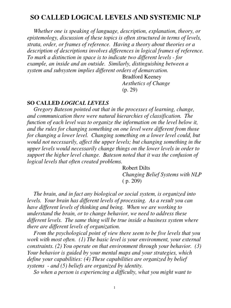 Understanding Logical Levels in NLP | PDF | System | Logic