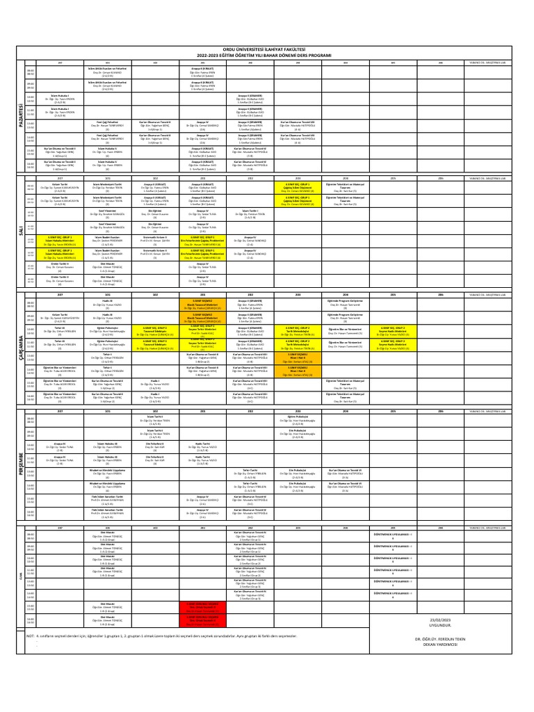 Son Online-ODU Lahiyat 2022-2023 Bahar Donemi Ders Program-24.02.2023 | PDF Son Online-ODU Lahiyat 2022-2023 Bahar Donemi Ders Program-24.02.2023 | PDF