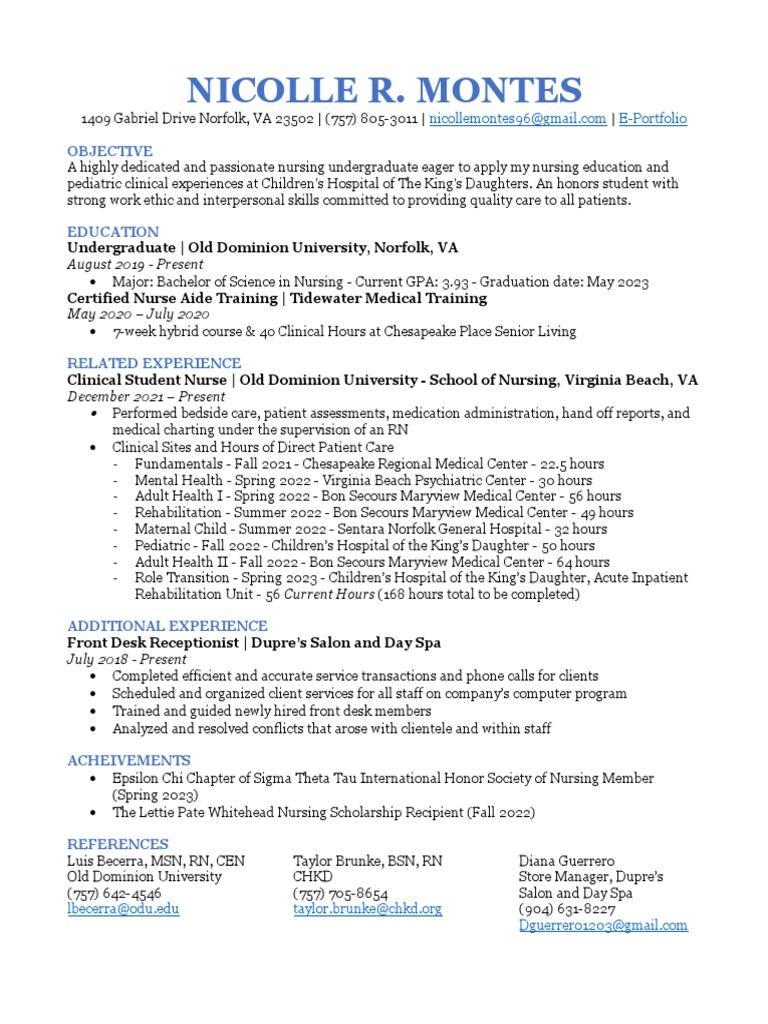 Resume 2023 - RT | PDF | Nursing | Hospital