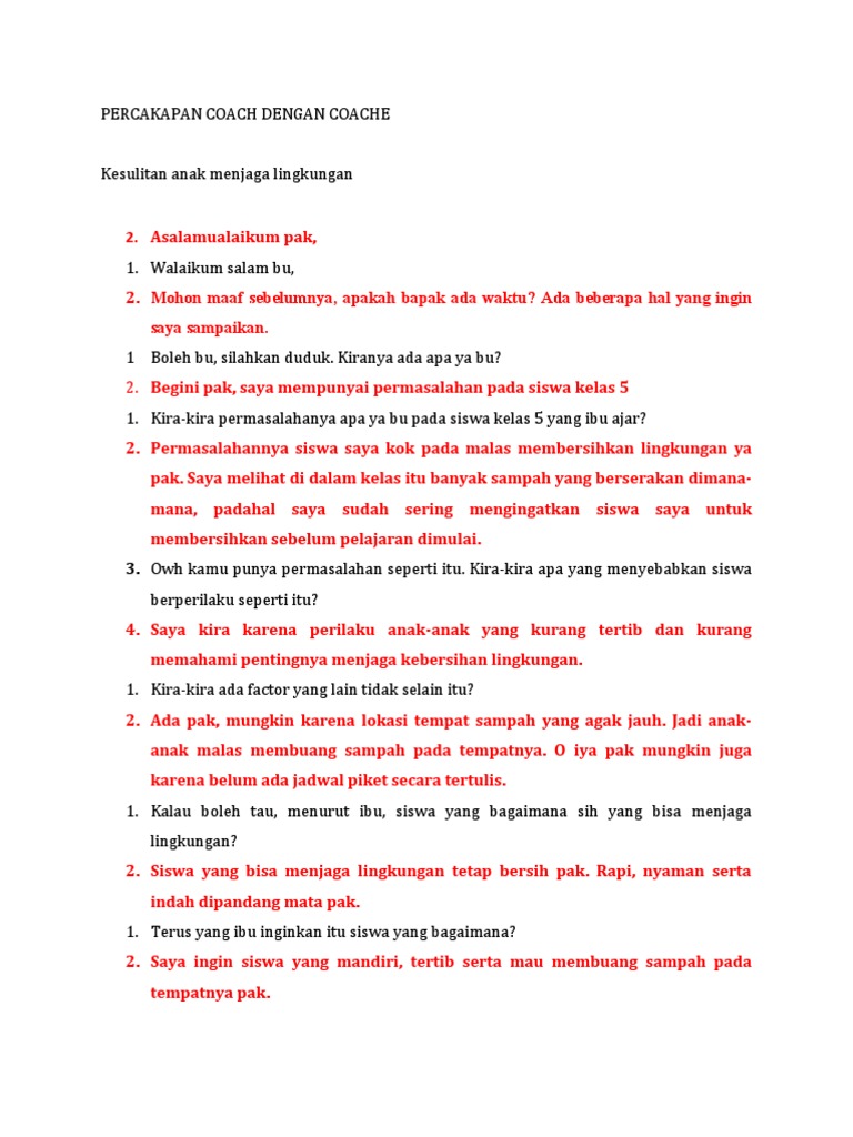 Percakapan Coach Dengan Coache1 | PDF