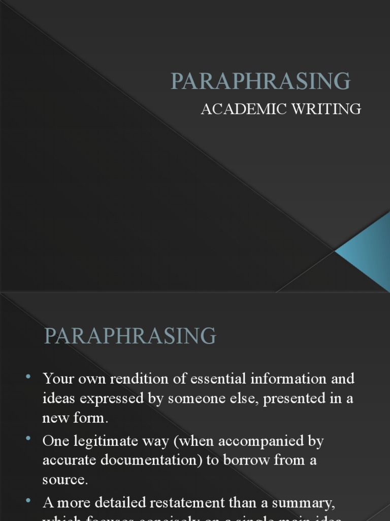 Paraphrasing. Introduction | PDF