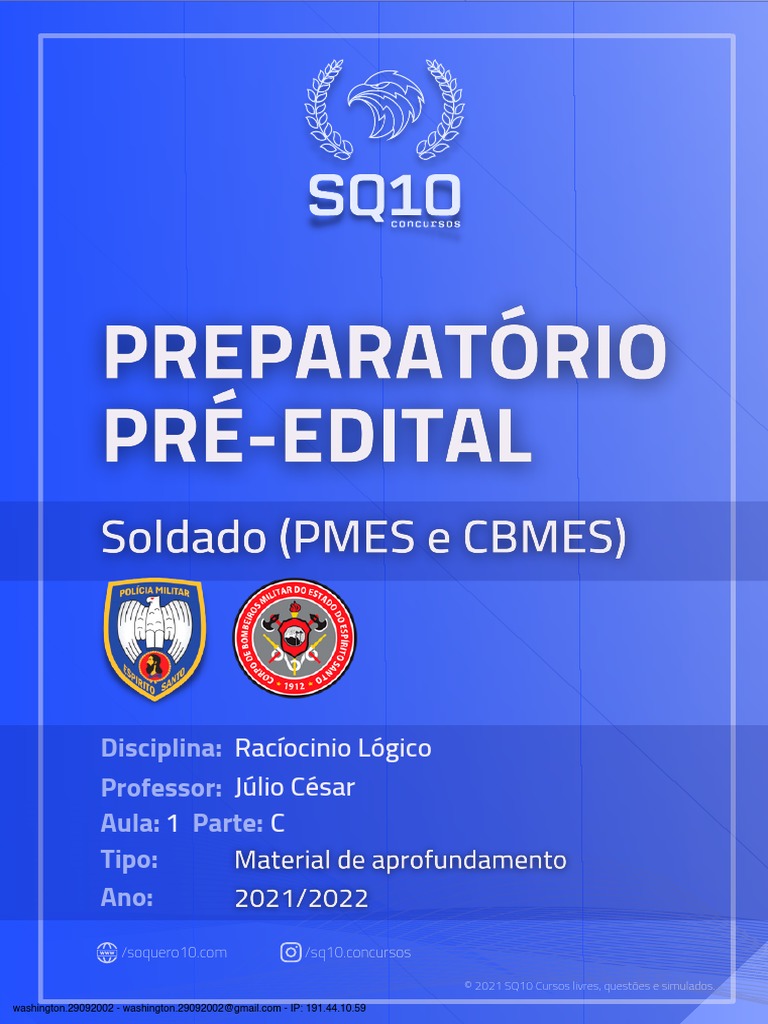 (SD) RLM - Aula 01 - Material de Apoio (C) | PDF | Lógica matemática | Lógica