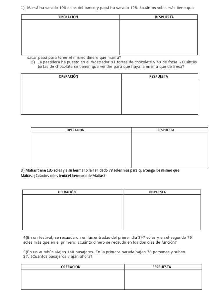 Problemas Comparacion | PDF