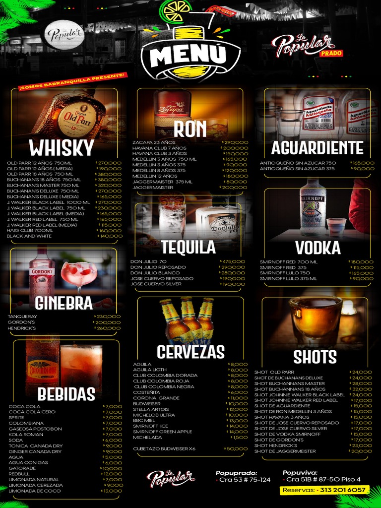 Prado Menu-Popular 2022 | PDF | Comida y bebida | Cocina de las Americas