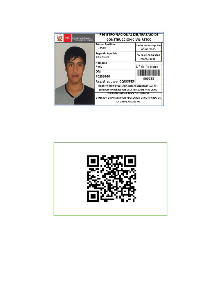Registro Carnet RETCC 2025 Ayacucho | PDF | Derecho