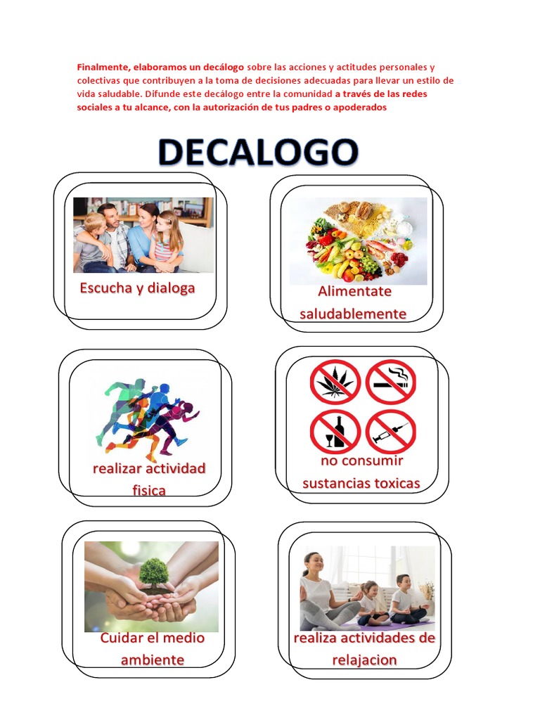 Escucha y Dialoga Alimentate Saludablemente | PDF | Salud y bienestar | Estilo de vida