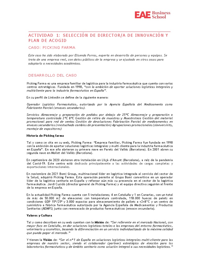 MDRH - M2 - 2211 - Caso Descargable - Actividad 1 - Picking Farma | PDF ...