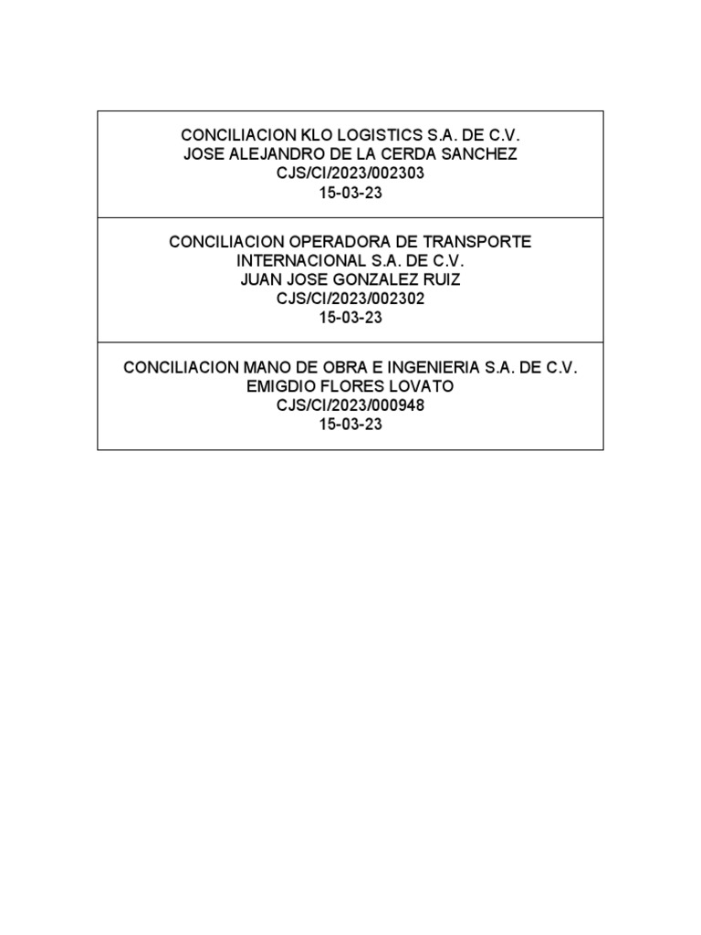 Formato Folder Conciliaciones | PDF
