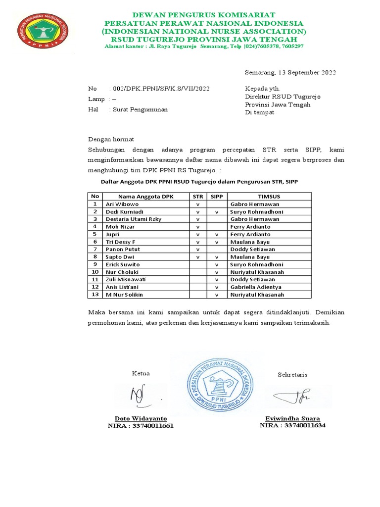 Surat Pengantar Str | PDF