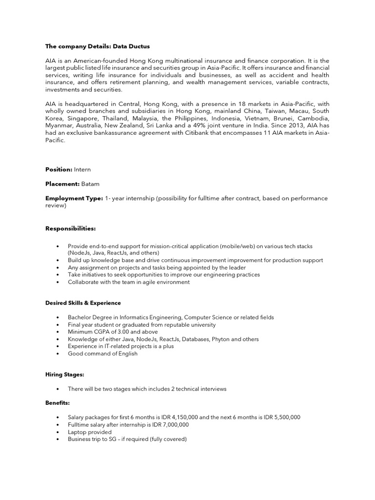 AIA - Intern 102818181 | PDF | Economies