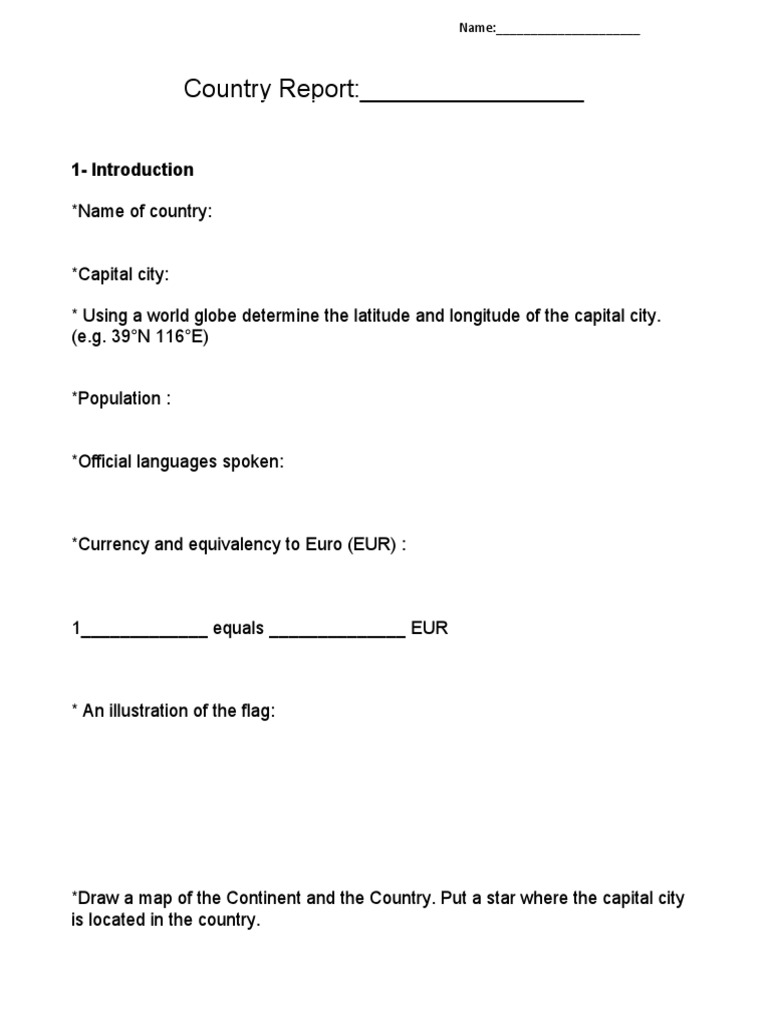 Country Research Report | PDF | Euro