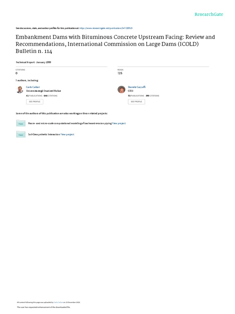 ICOLD-bull114-Embankment Dams With Bituminous Concrete Upstream Facing ...