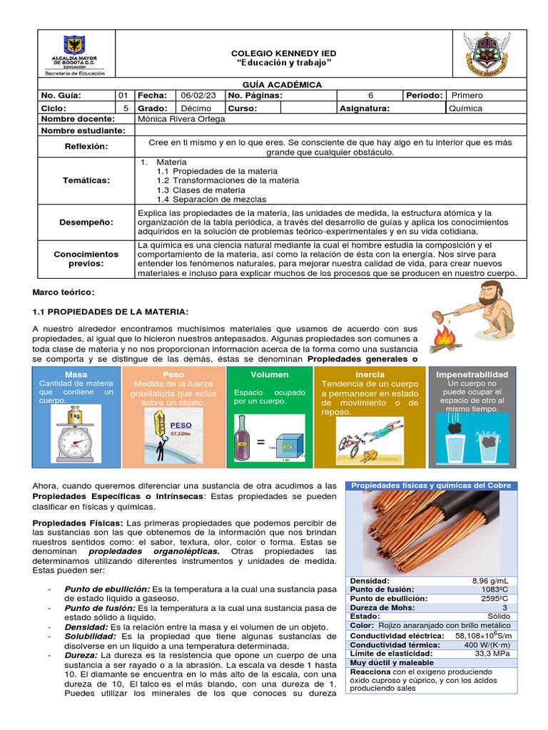 1 Guía Química 10 Pdf Pdf Mezcla Importar