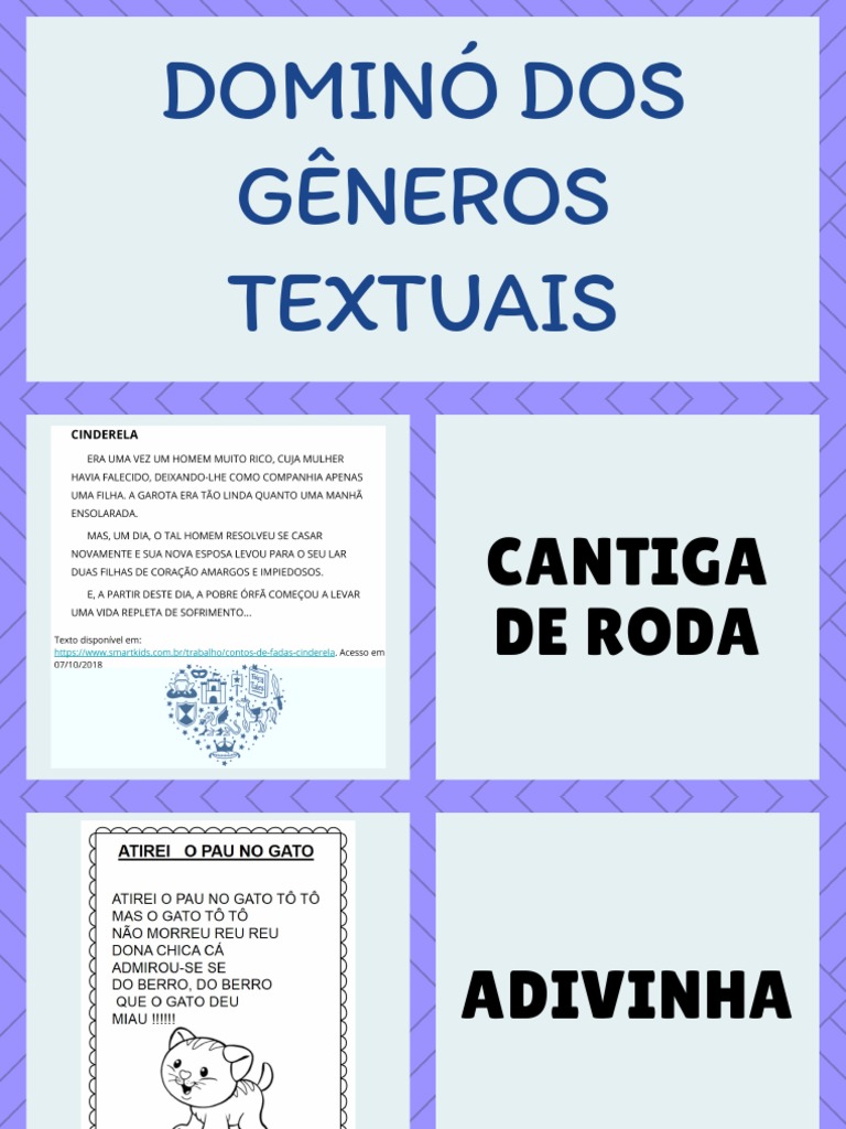 Dominó dos Gêneros Textuais | PDF | Ficção Geral
