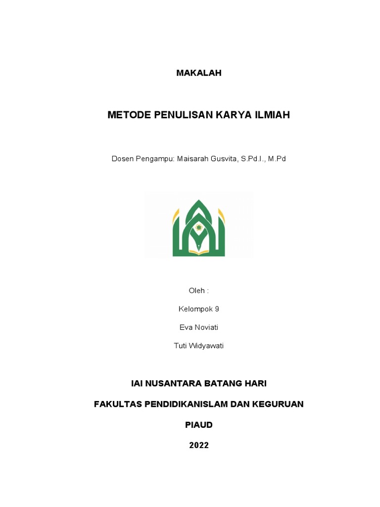 Makalah Metode Penulisan Karya Ilmiah | PDF