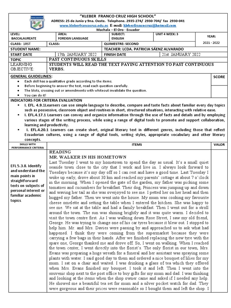 Homework Unit 4 Week 3 2021 Pdf English As A Second Or Foreign