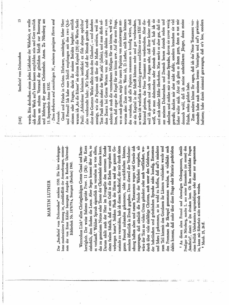Martin Luther - Sendbrief Vom Dolmetschen | PDF