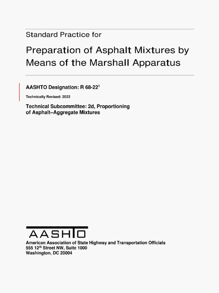 Aashto R 68-2022 | PDF
