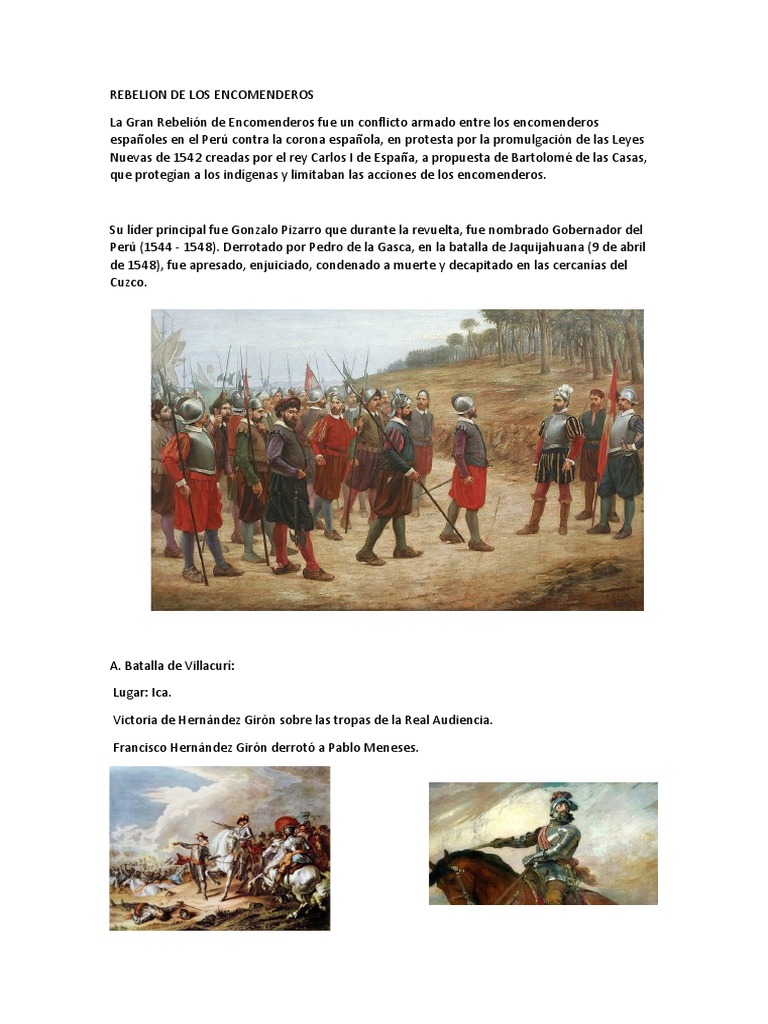 Rebelion de Los Encomenderos | PDF