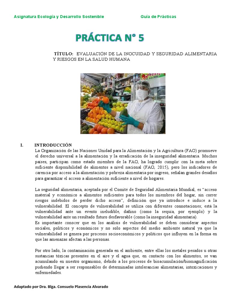 Pract 5 Seguridad Alimentaria | PDF | Análisis de Riesgo y Puntos Críticos de Control ...