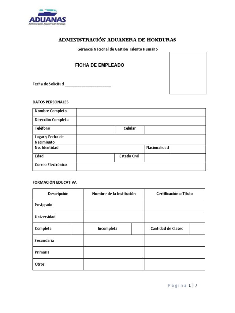 FICHA DE EMPLEADO 110321 Nueva | PDF