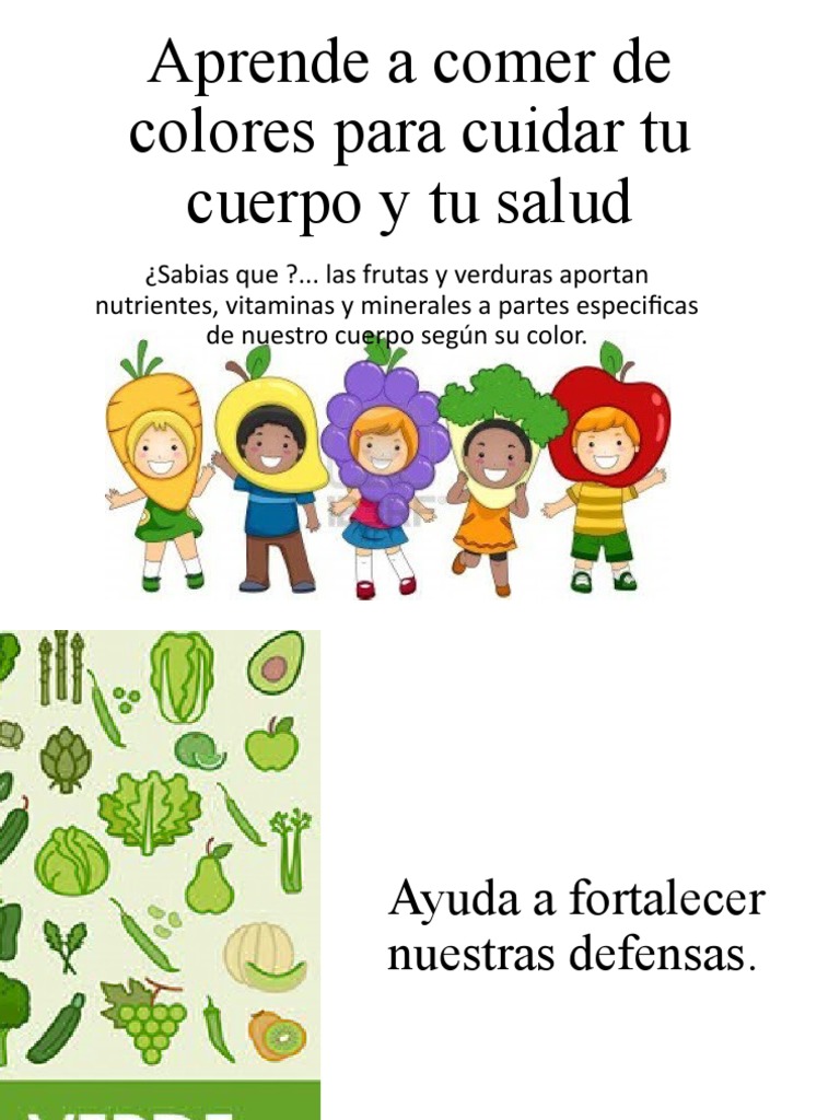 Beneficios Y Nutrientes De Verduras Y Frutas Segun Su Color Pdf