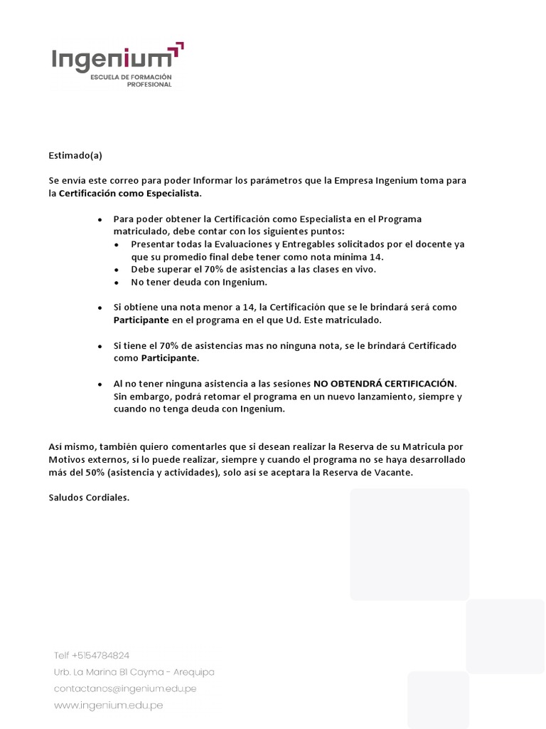 Parametros Ingenium Pe | PDF