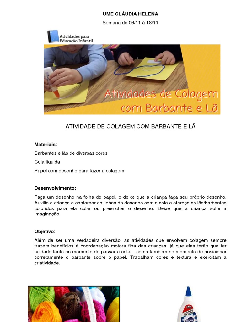 Colagem Com Barbante2 PDF | PDF | Arte