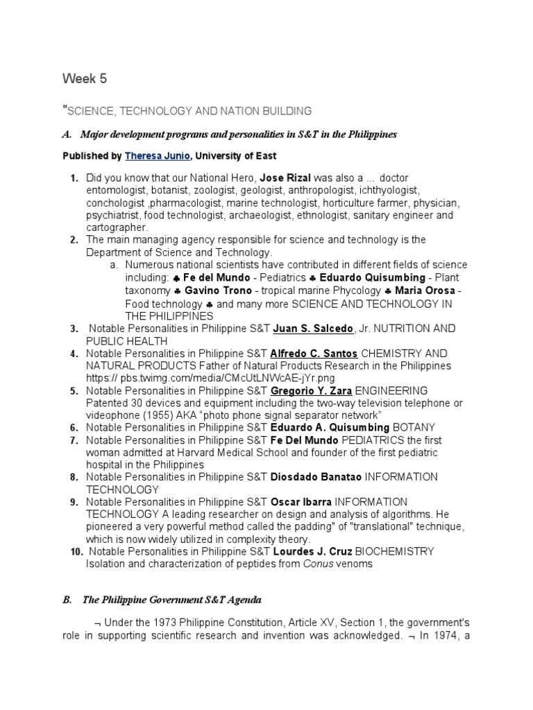 Wk 5 Science Technology And Nation Building 2 Pdf Science