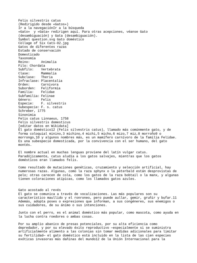 Felis Silvestris Catus | PDF | Gatos | Percepción visual