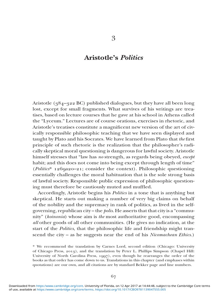 Aristotle's Politics: Key Concepts Explained | PDF | Aristotle ...