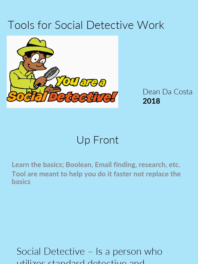 Dean Da Costa Social Detective Spring 2018 PDF | Download Free PDF | World Wide Web | Internet & Web